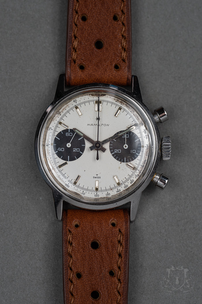 1960's Hamilton Panda Dial Chronograph Vintage Watch with Racing Strap ...