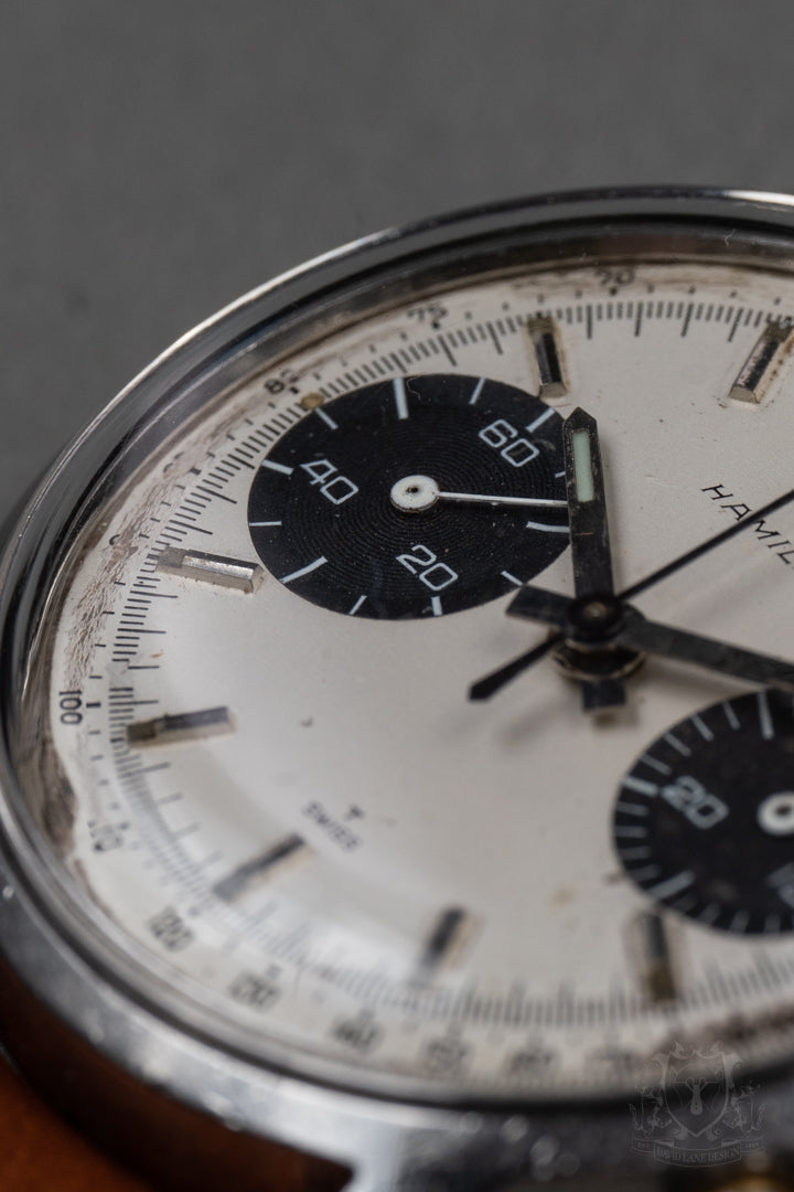 1960's Hamilton Panda Dial Chronograph Vintage Watch with Racing Strap ...